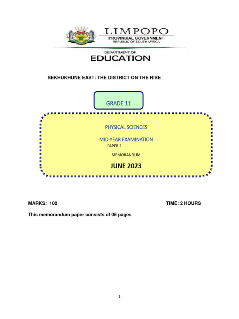PHSC P2 Marking Guideline | PDF | Chemical Bond | Covalent Bond