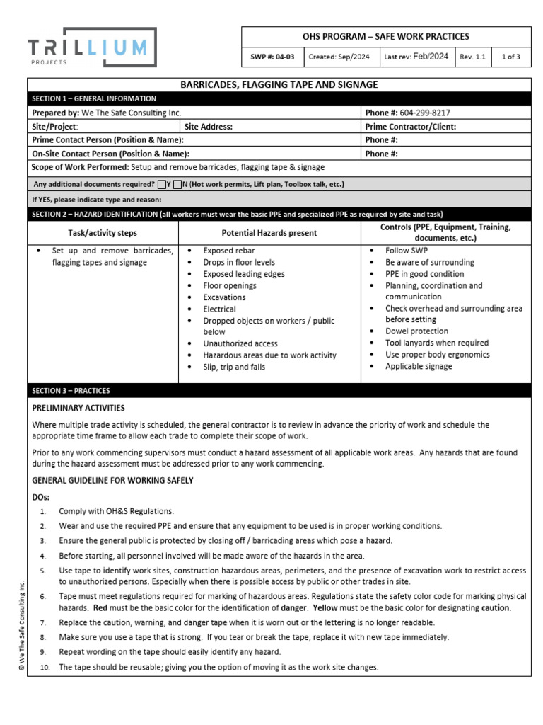 SWP_04-03_Barricades,_Flagging_Tape_and_Signage | Download Free PDF ...