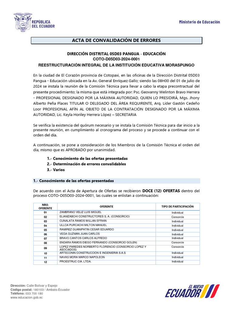 ACTA DE CONVALIDACION DE ERRORES-1-signed-signed-signed-signed | PDF | Regulación | Justicia