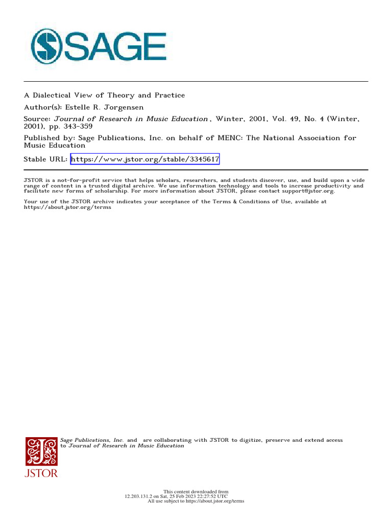 A Dialectical View of Theory and Practice | PDF | Thought | Dialogue