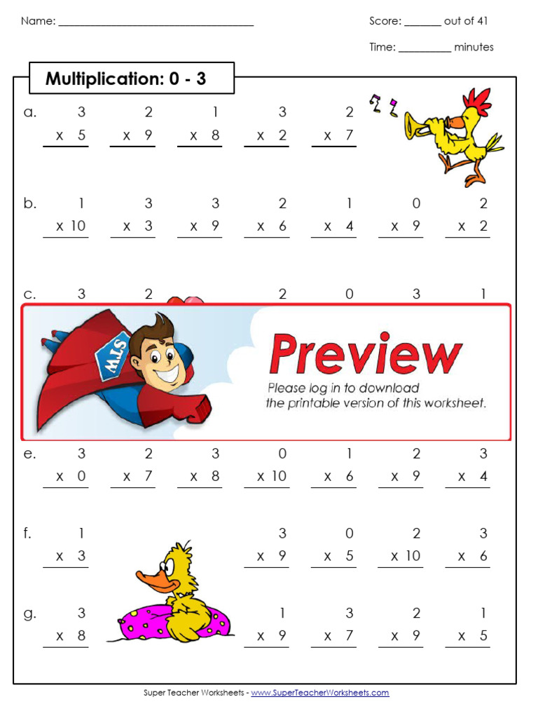 Basic Multiply Drill Thru 10s 0 3 | PDF