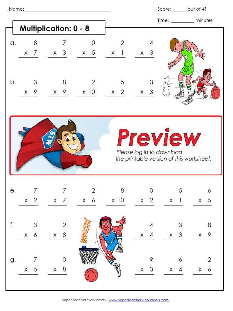 Basic Multiply Drill Thru 10s 0 8 | PDF