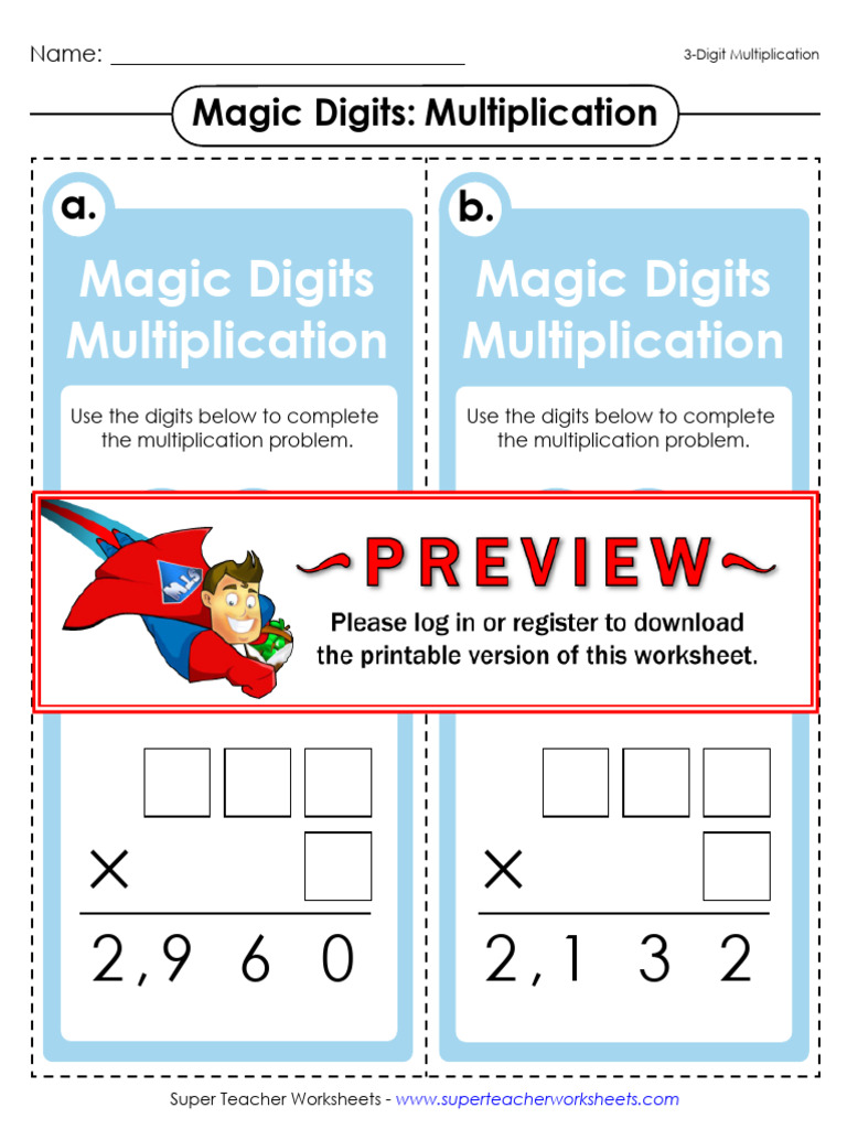 Magic Digits Multiplication 3digit | PDF