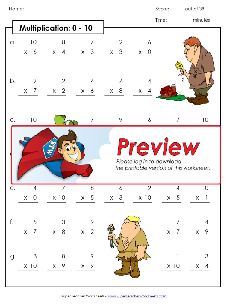 Multiplication Practice Worksheet Answer Key | PDF