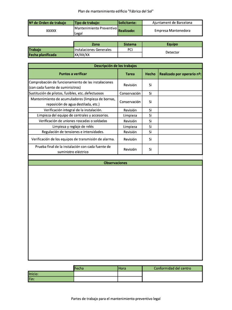 Orden de Trabajo - Modelo | PDF