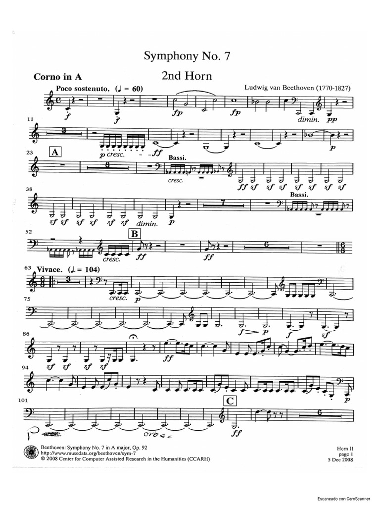 Beeth.#7, Corno II | PDF