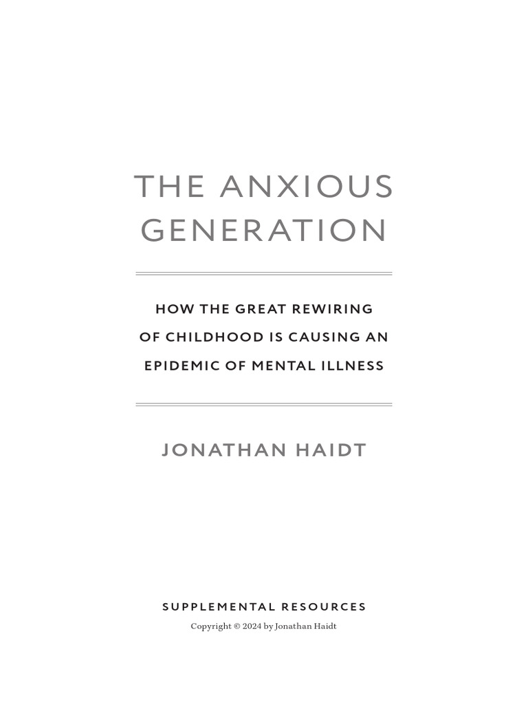 Anxious Generation: Mental Health Crisis | PDF | Unemployment | Suicide