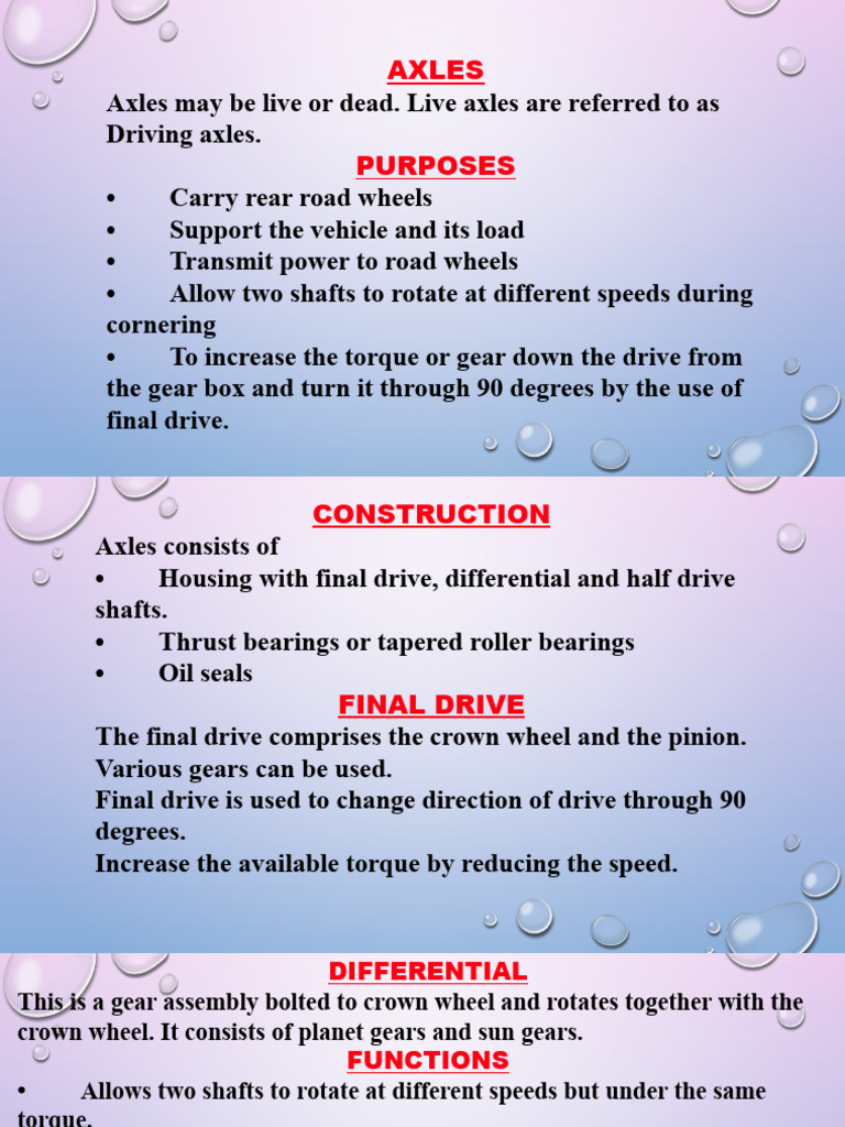 AXLE | PDF | Axle | Gear