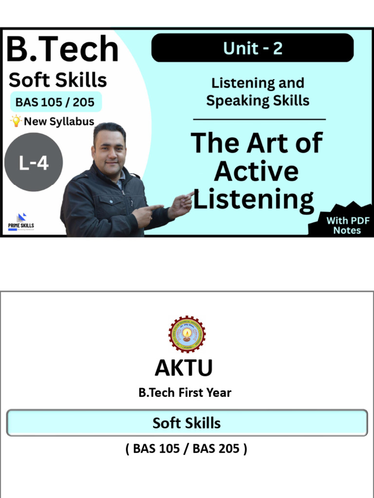 Mastering Active Listening Skills | PDF | Nonverbal Communication | Thought