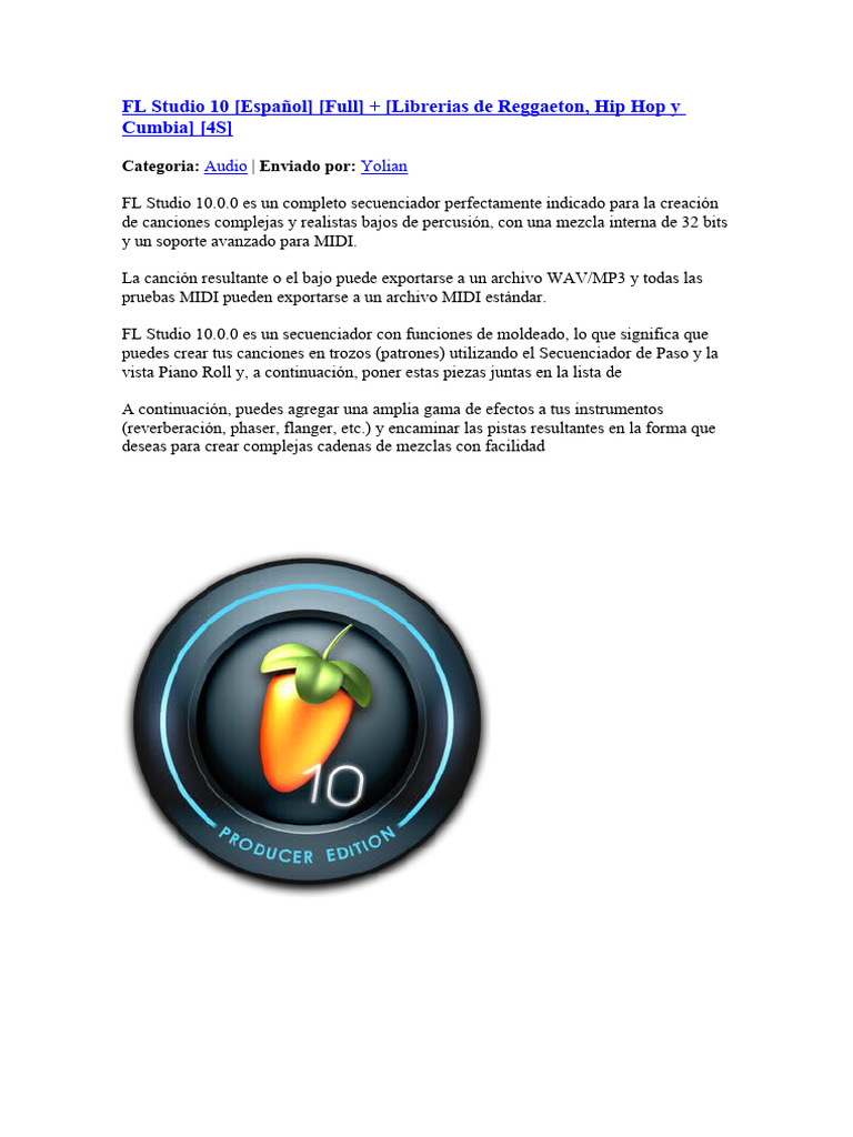 FL Studio 10: Crea Música con Librerías | PDF