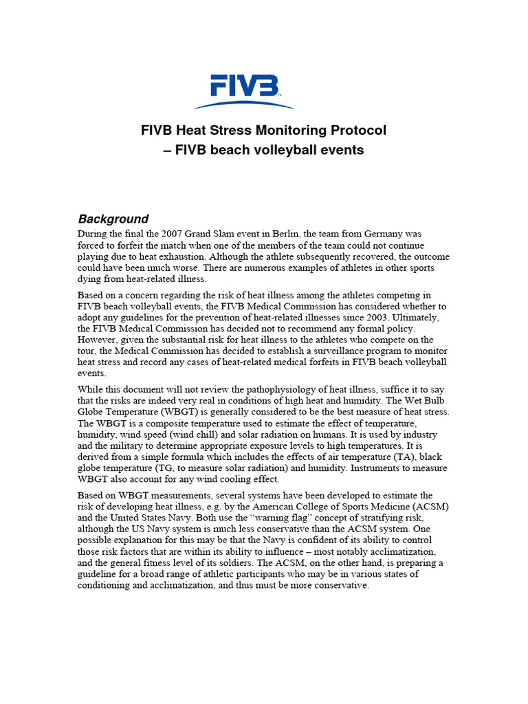 Heat Stress Monitoring Protocol | PDF | Hyperthermia | Risk