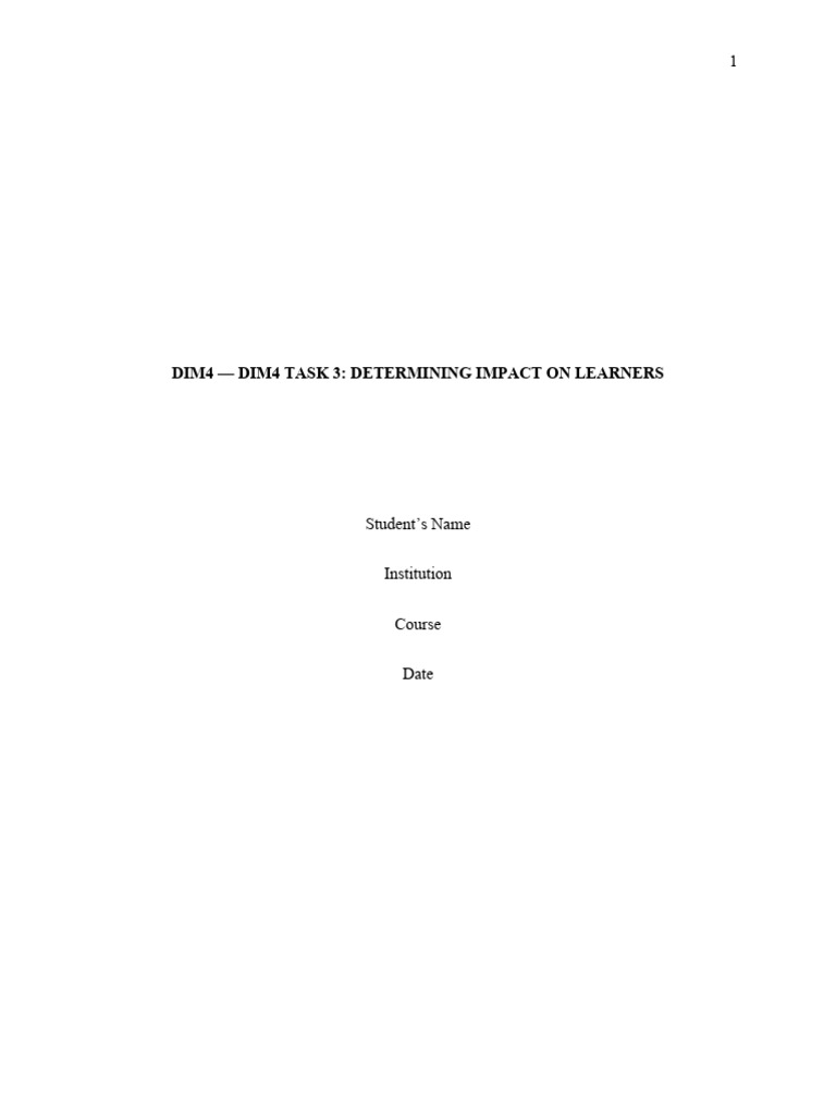 Dim4 - Dim4 Task 3 - 1.edited | PDF | Learning | Teachers
