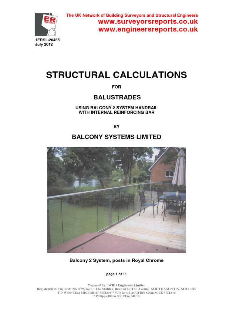 Structural Calculations Balcony 2 1 | PDF | Stress (Mechanics) | Strength Of Materials