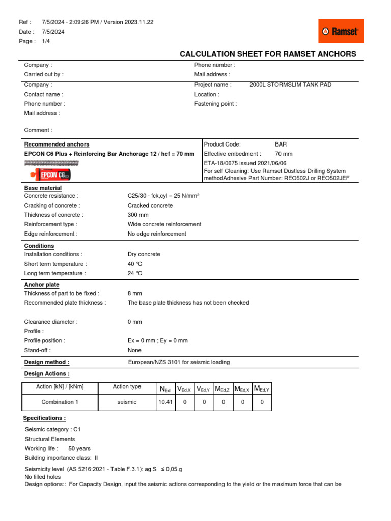 EPCON C6 Plus + Reinforcing Bar Anchorage 12-05 07 2024 | PDF ...