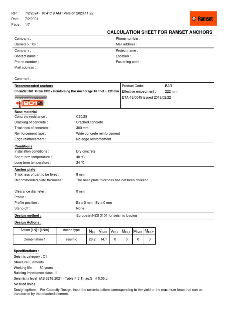 ChemSet 801 Xtrem XC2 + Reinforcing Bar Anchorage 16-02 07 2024 | PDF ...