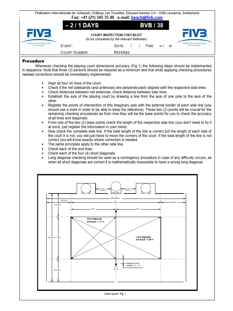 Court Inspection Checklist 21-22 | PDF | Referee