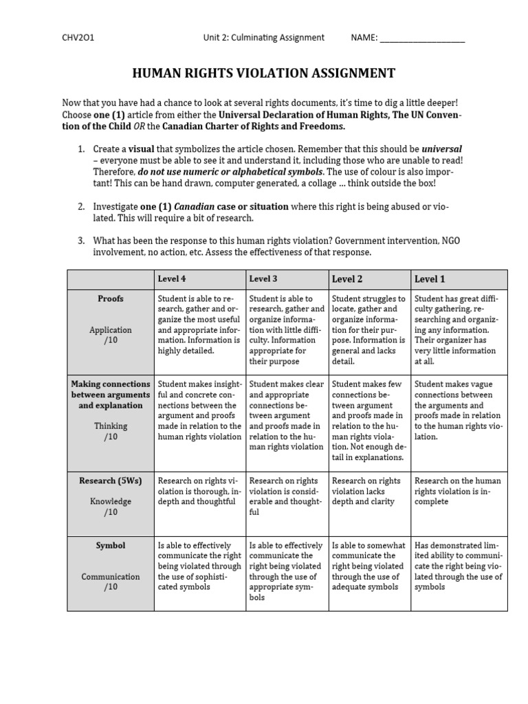 Human Rights Assignment | PDF | Human Rights | Cognition