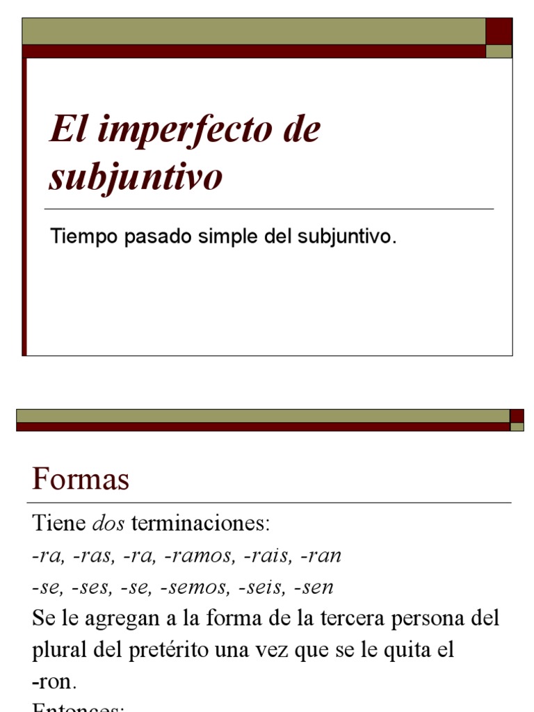 Uso del Imperfecto de Subjuntivo | PDF | Verbo | Oración (Lingüística)