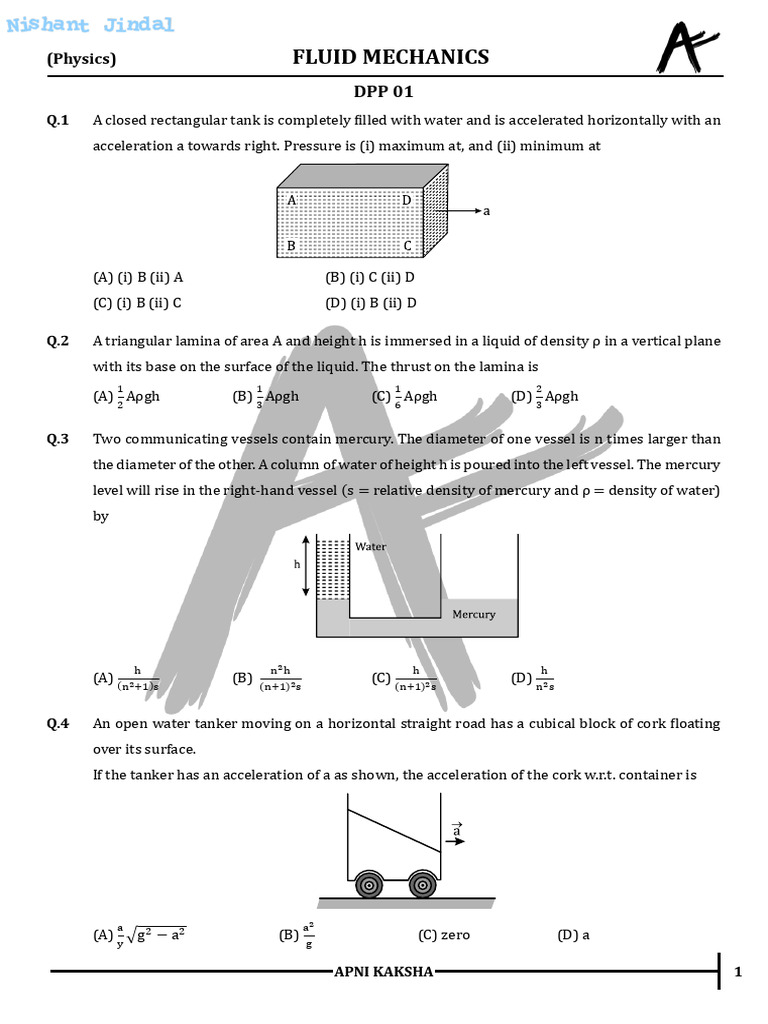 DPP - 01 - Fluid NJ - 247 | PDF | Pressure | Liquids