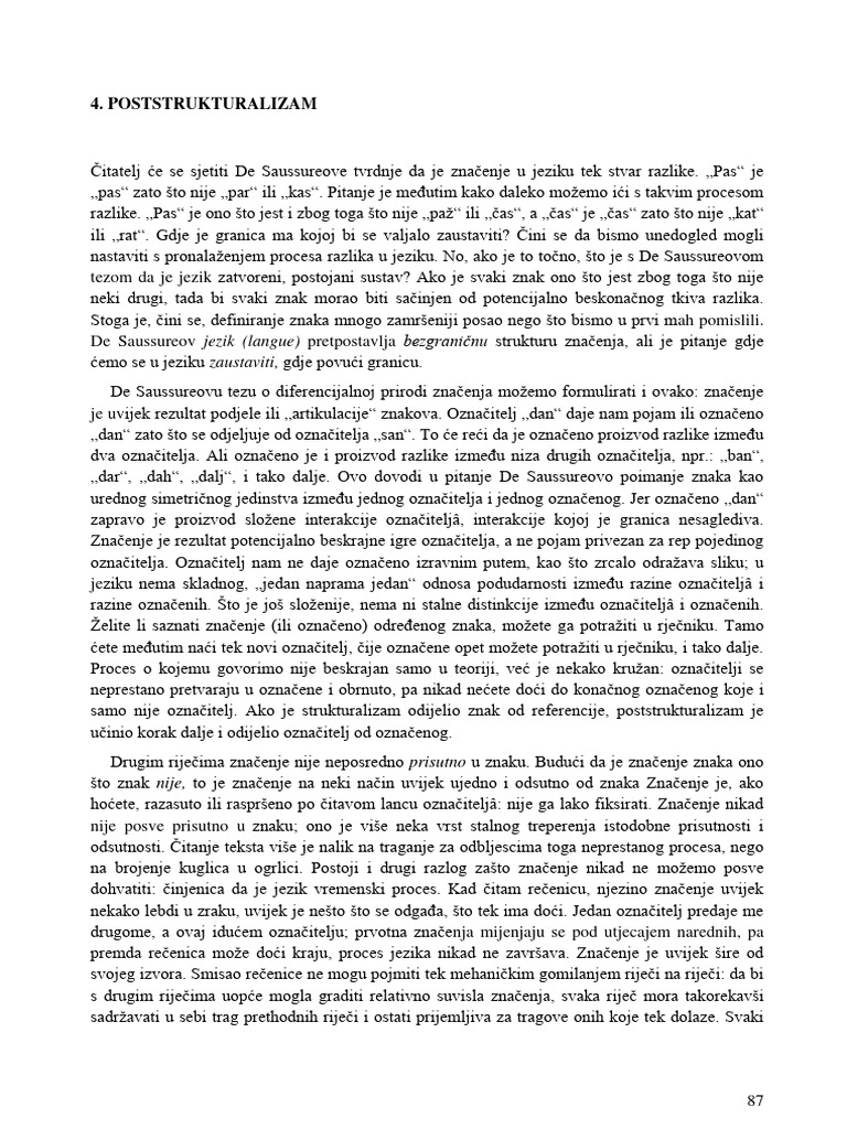 01a T. Eagleton, Postrukturalizam | PDF