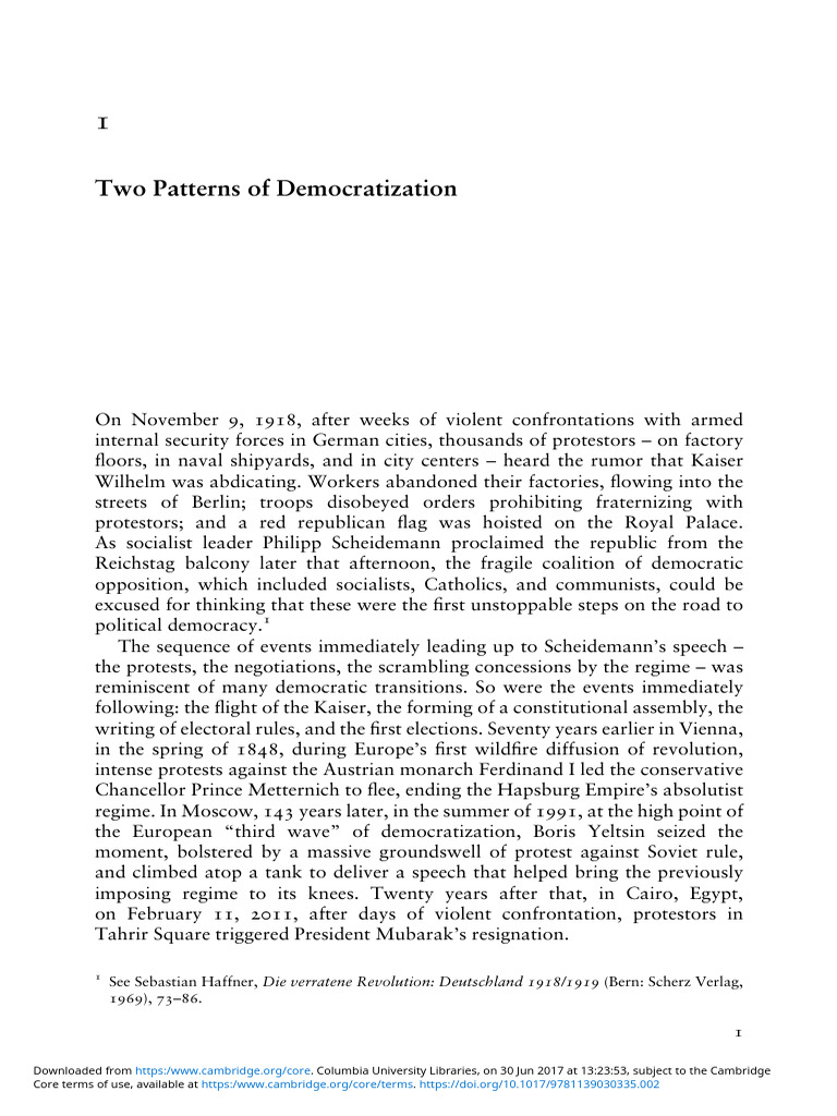 Two Patterns of Democratization | PDF | Democratization | Democracy