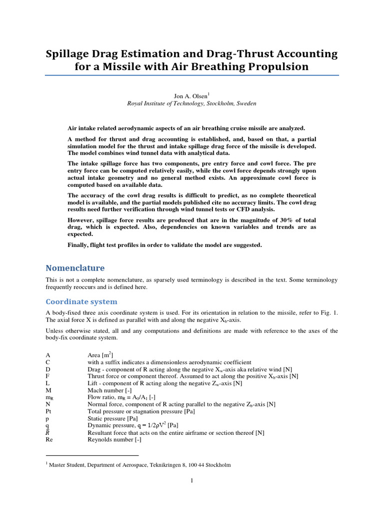 중요 - 미슬 - Spillage Drag Estimation | PDF | Jet Engine | Aerodynamics