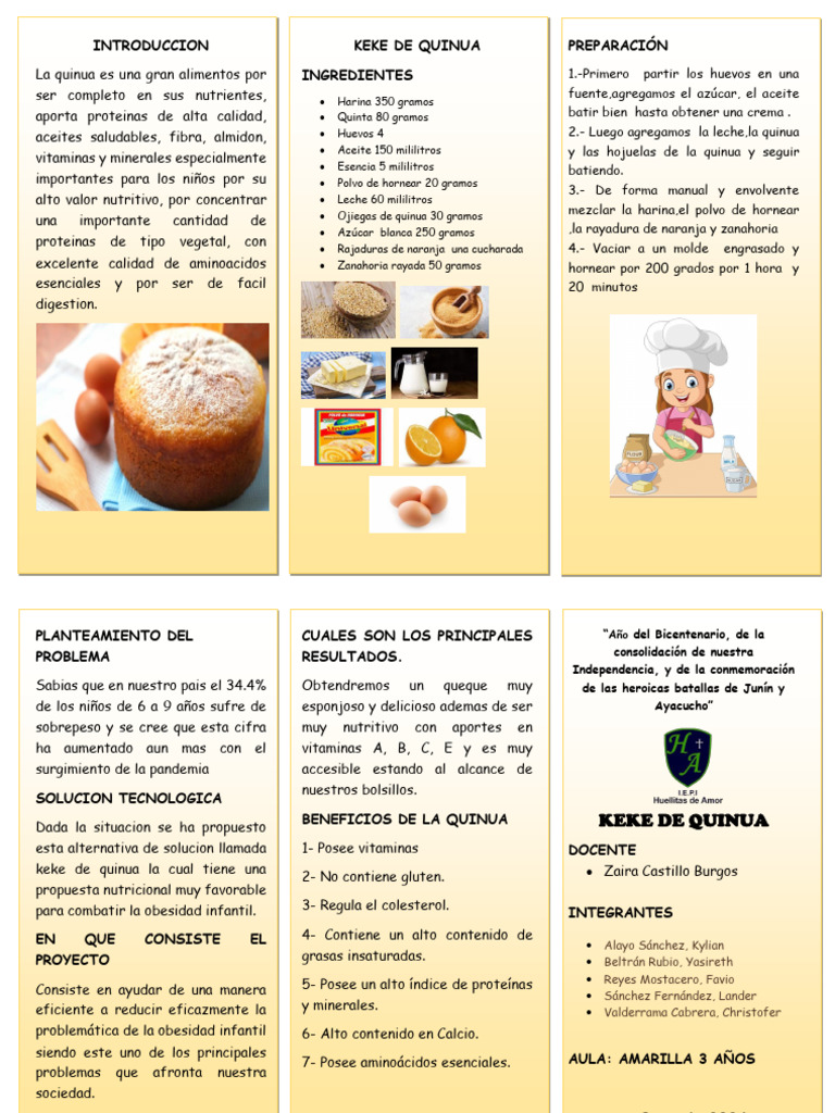 Queque de Quinua-1 | PDF | Nutrición | Dieta y nutrición
