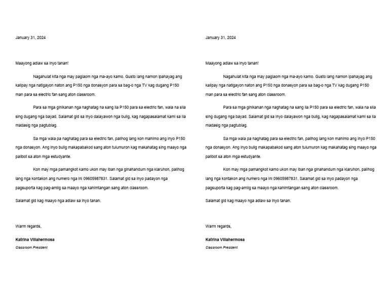 Letter For TV | PDF