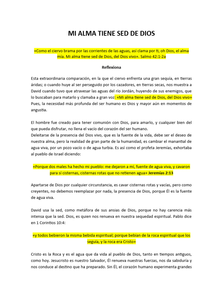 Mi Alma Tiene Sed de Dios | PDF | Religión y espiritualidad