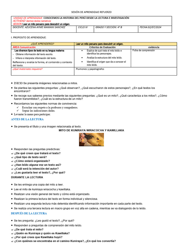 Refuerzo de Comunicacion 02 de Julio | PDF | Aprendizaje