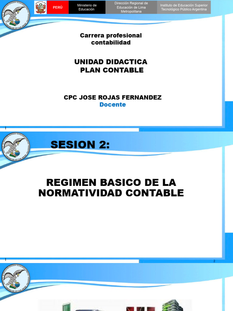 SESION 02 PLAN CONTABLE Regimen Basico de La Normatividad Contable ...