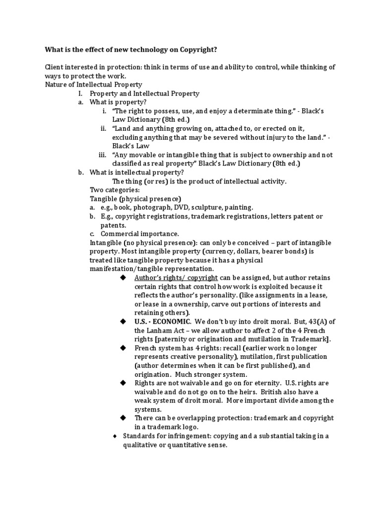 Copyright Outline | PDF | Intellectual Property | Copyright Infringement