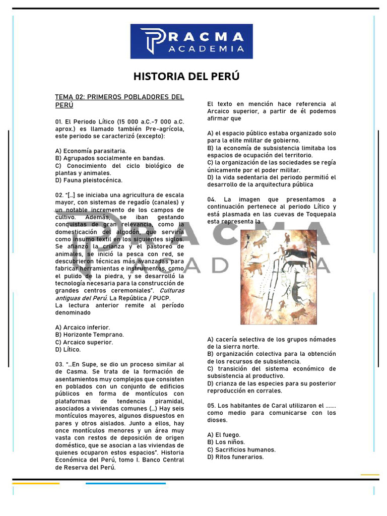 Historia de Peru Separata Tema 2 | PDF | Perú