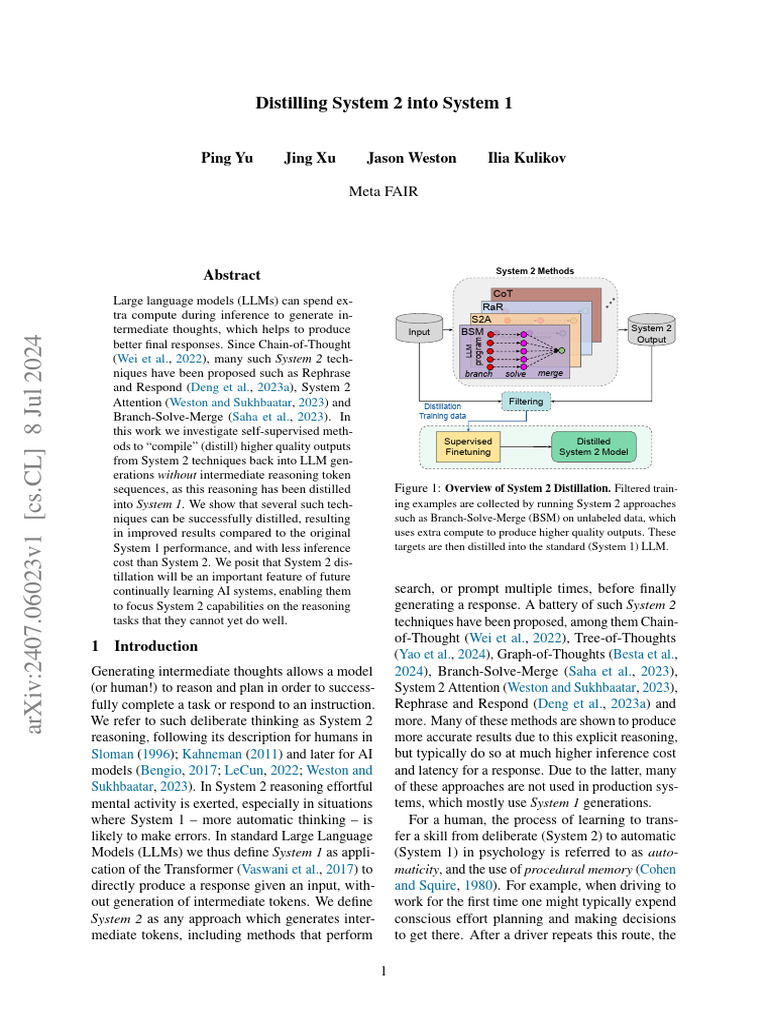 Distilling System1 Into System 2 | PDF | Computational Neuroscience | Cognition