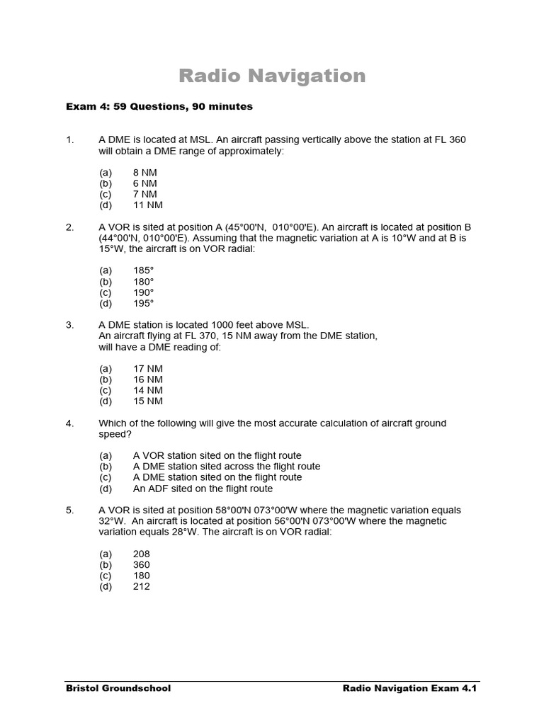 Radio Nav Exam 4 | PDF | Global Positioning System | Radar