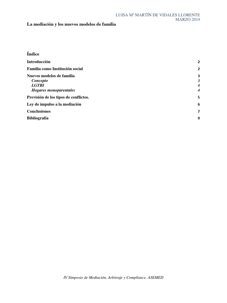 Mediación en Nuevos Modelos Familiares | PDF | Familia | Mediación