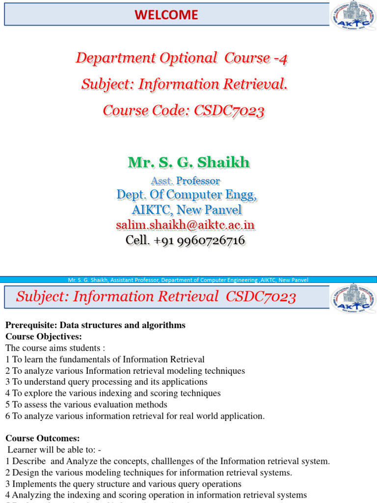 IR Unit-1 - Updated | PDF | Information Retrieval | Databases