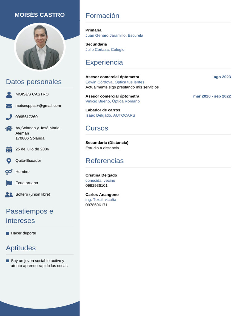 CV Moisés Castro | PDF