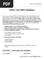 Competitive Examination (CSS) MPT - 2025 | PDF