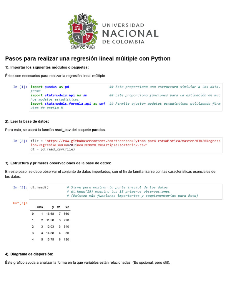 Regresión Lineal Múltiple Con Python | PDF | Regresión lineal | Econometría