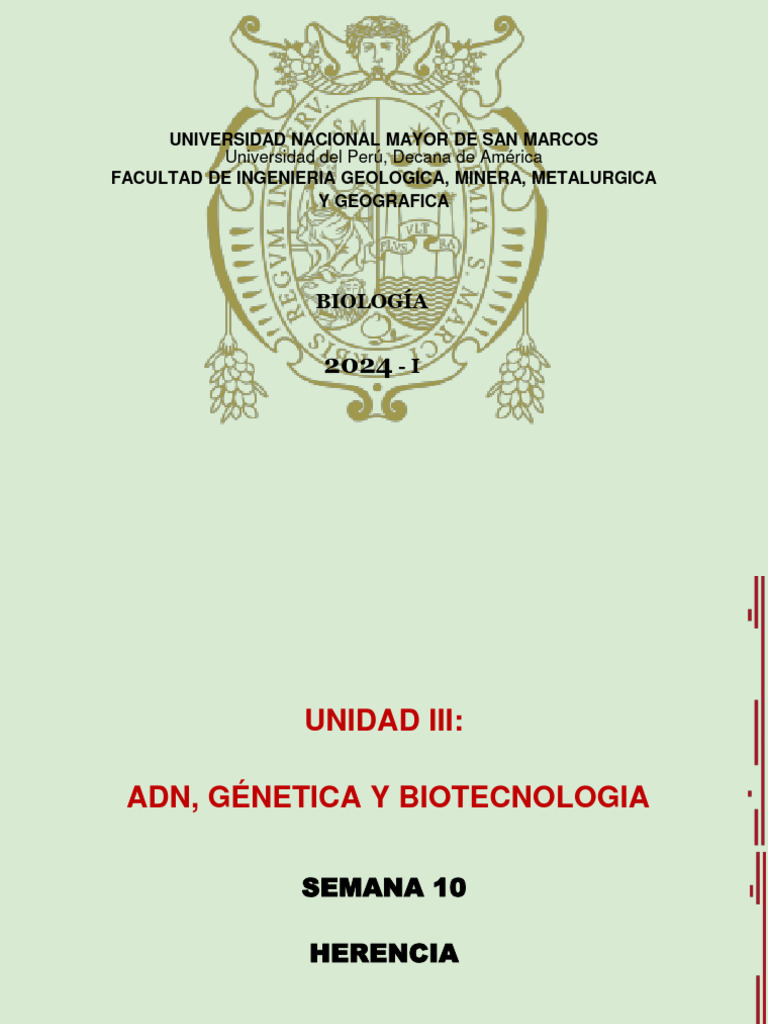 Semana 10 Adn Genetica Biotec | PDF | Dominancia (Genética) | Alelo