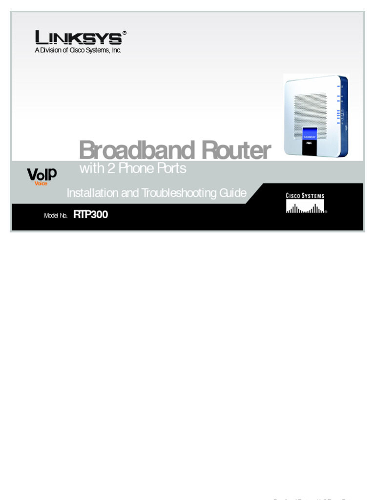 Guide Linksys Rtp300 | PDF | Ip Address | Computer Network