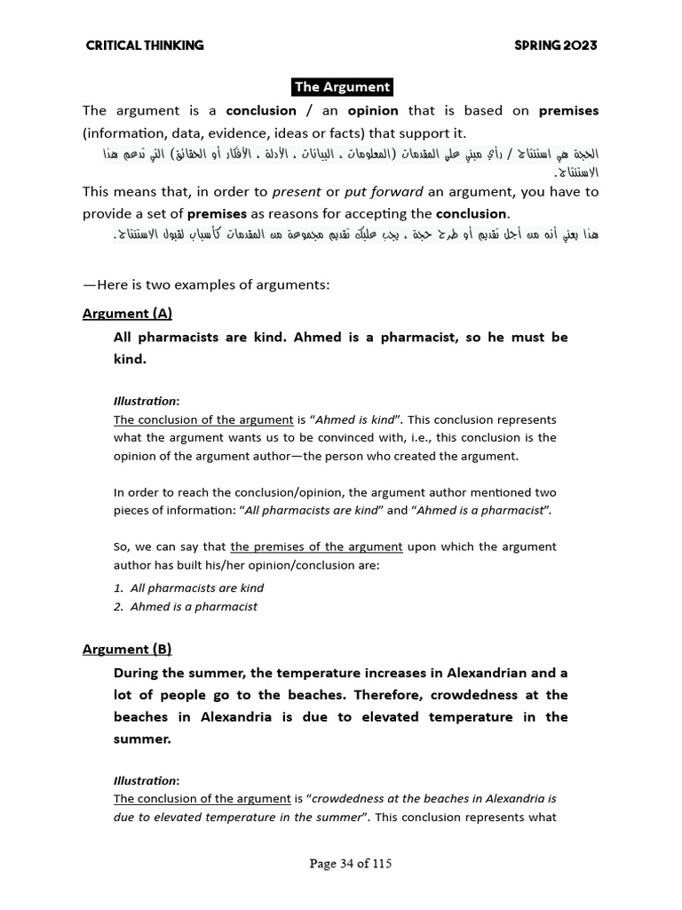 Understanding Argument Types in Critical Thinking | PDF | Argument ...