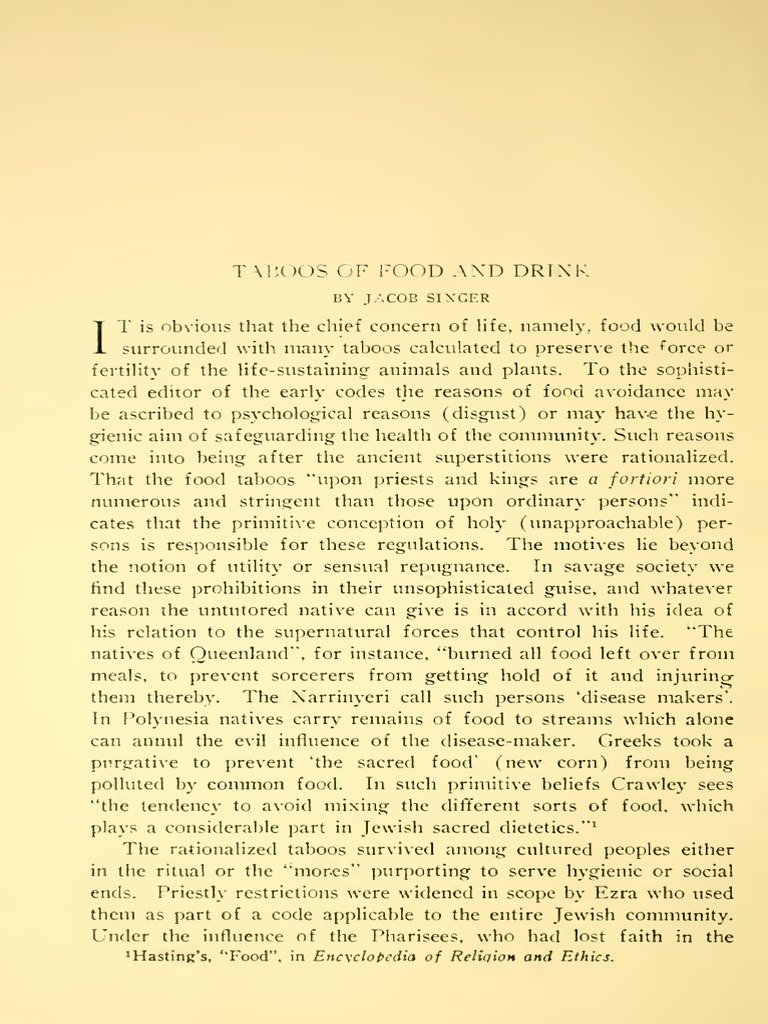 Taboos of Food and Drink. | PDF | Cain And Abel | Sacrifice