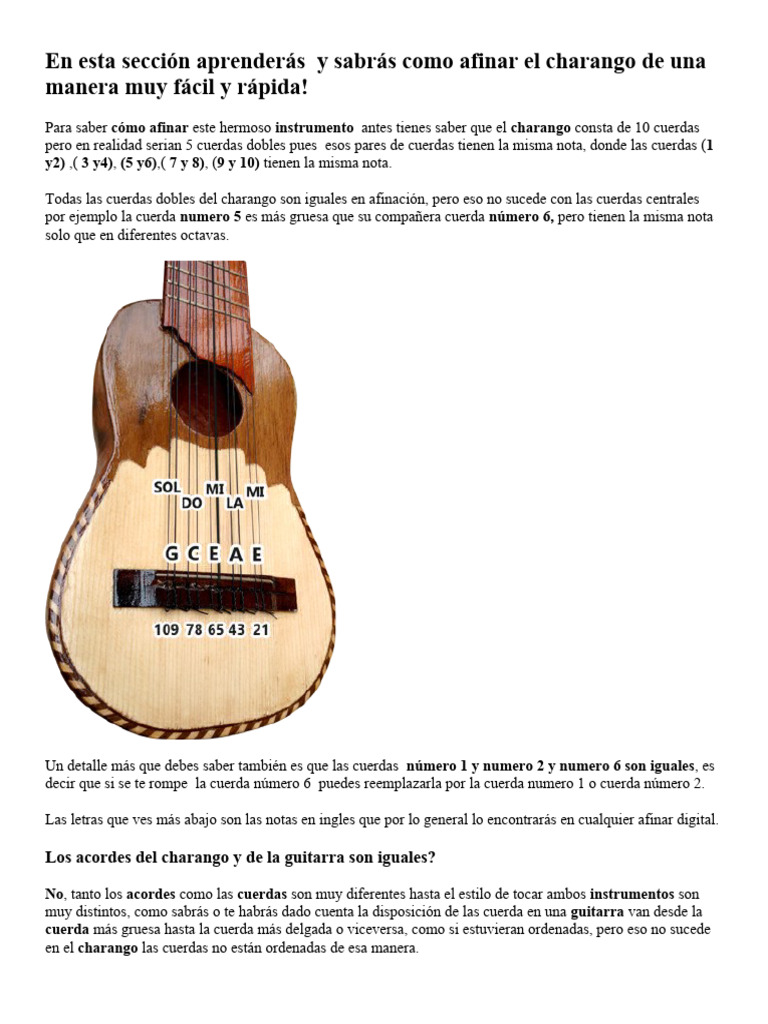 Charango Afinacion | PDF | Guitarras | Musicología