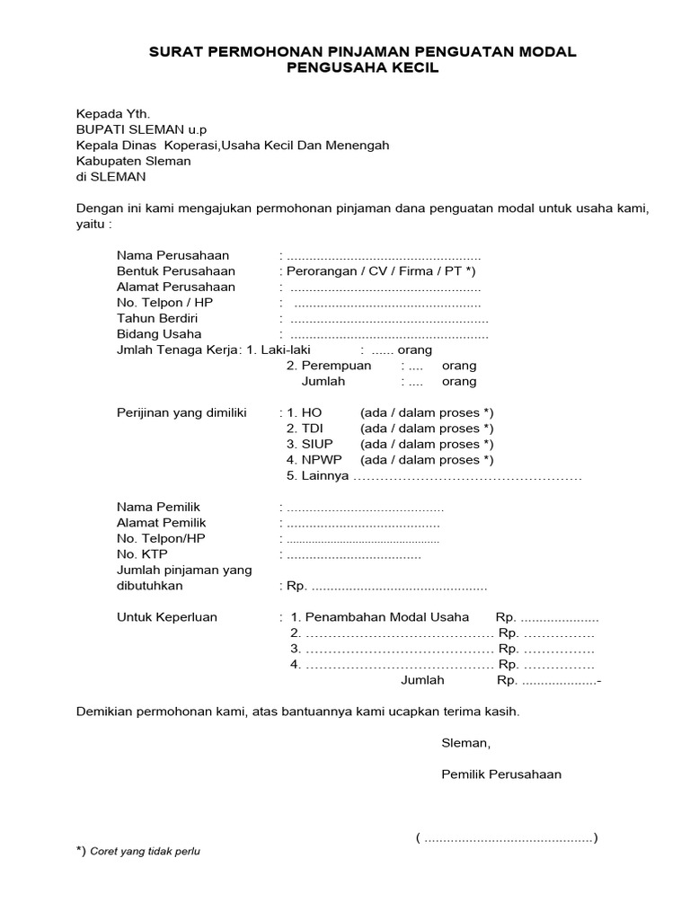 Contoh Surat Permohonan Dan Proposal | PDF | Bisnis
