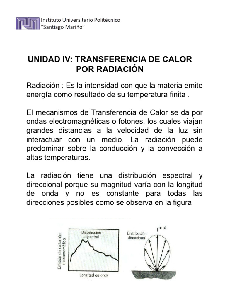 Unidad IV Transferencia de Calor Por Radiación | Descargar gratis PDF | Radiación ...