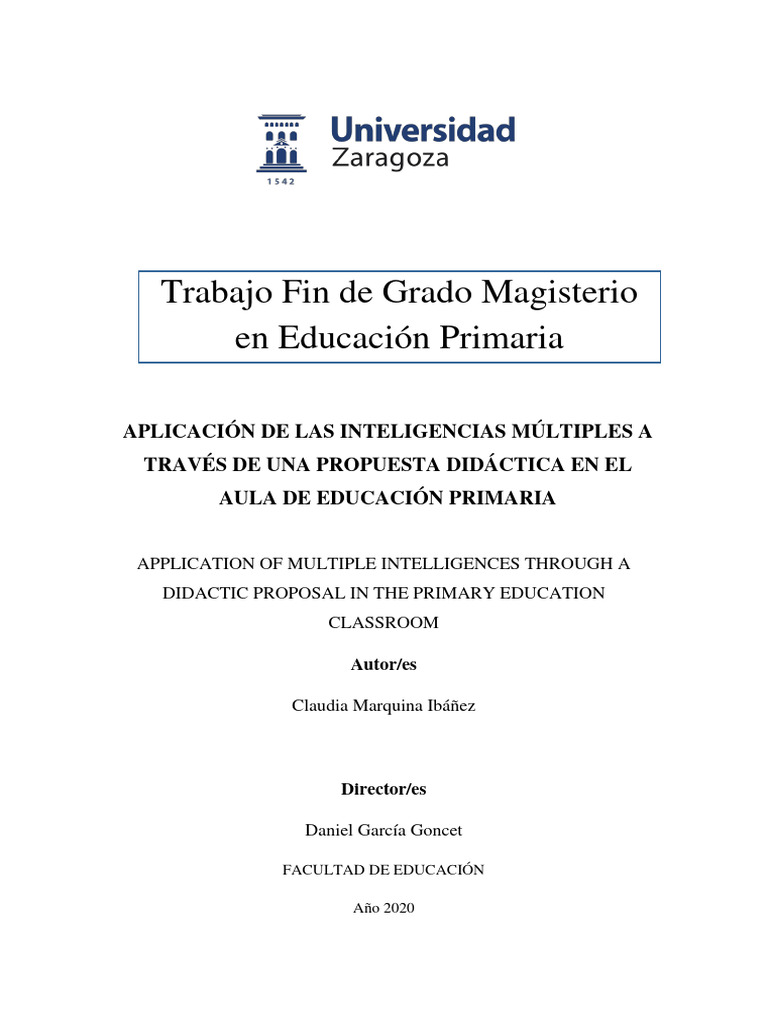 Taz TFG 2020 2995 | PDF | Inteligencia | Aprendizaje