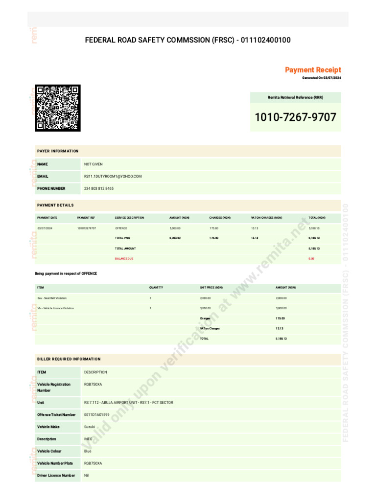 View Invoice - Receipt | PDF | Payments | Land Transport