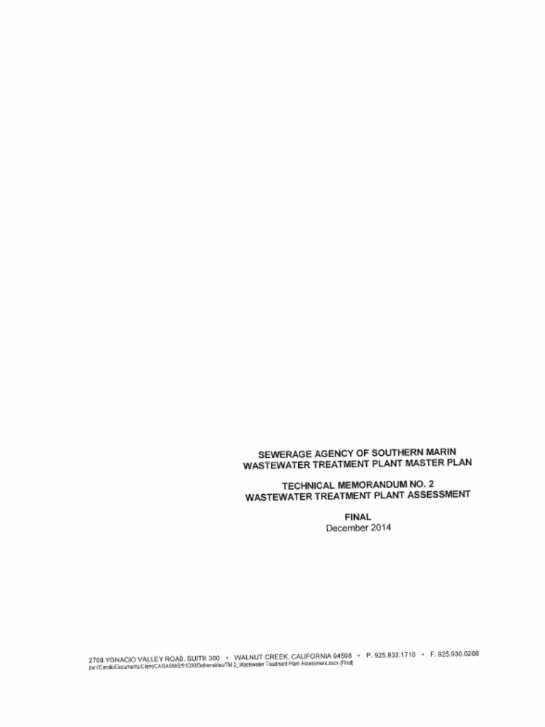 Wastewater Treatment Plant Assessment | PDF